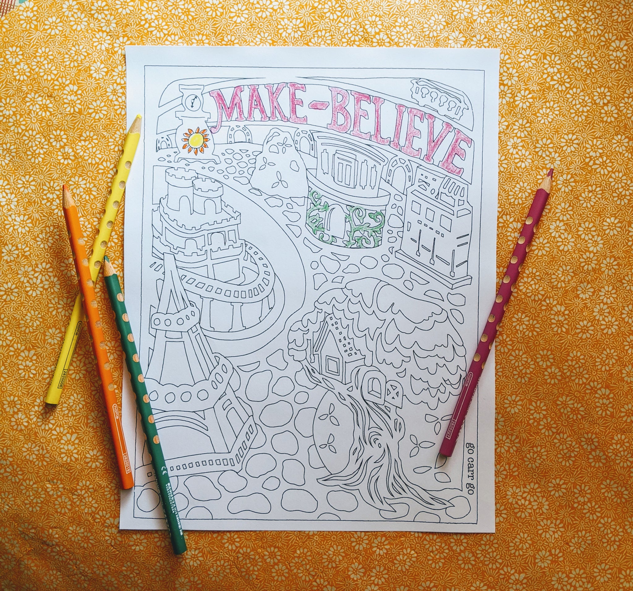 Make-Believe Coloring Page – Go Carr Go